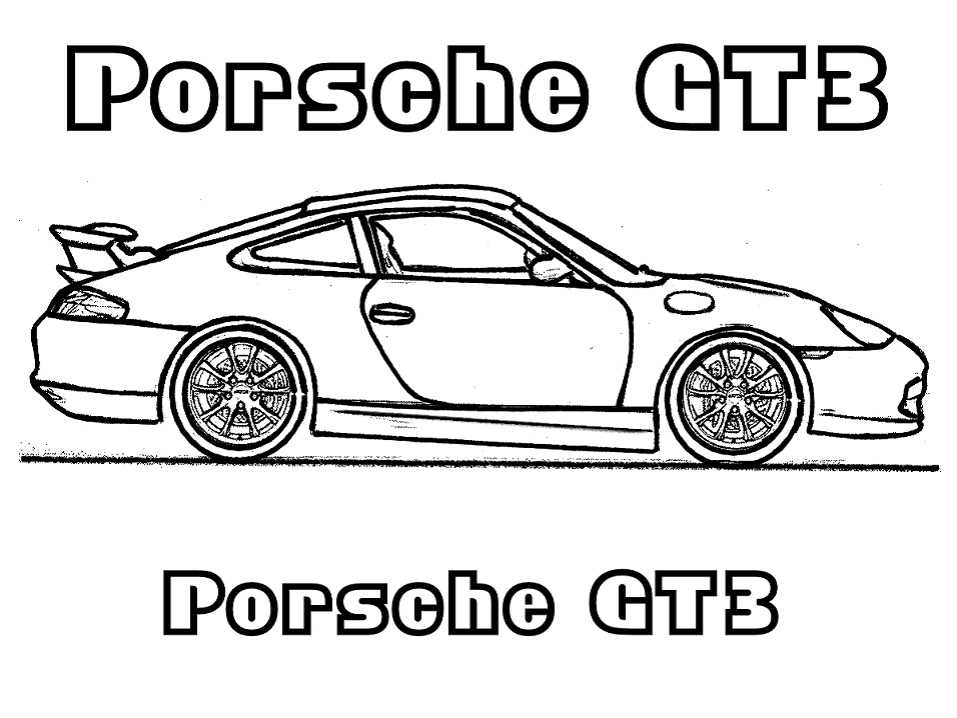 Porsche GT3 da colorare. Scarica, stampa o colora subito online!