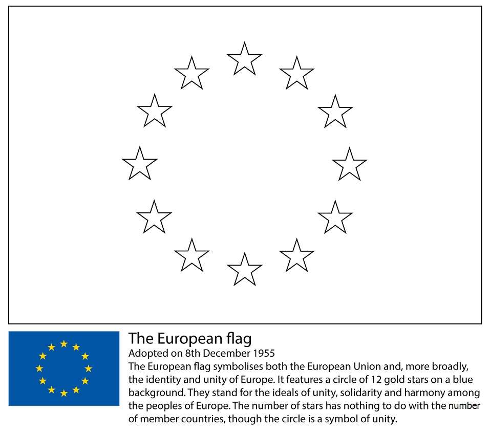 European Union Flag da colorare. Scarica, stampa o colora subito online!