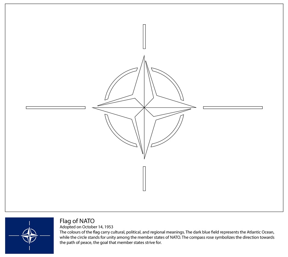 Flag of NATO da colorare. Scarica, stampa o colora subito online!