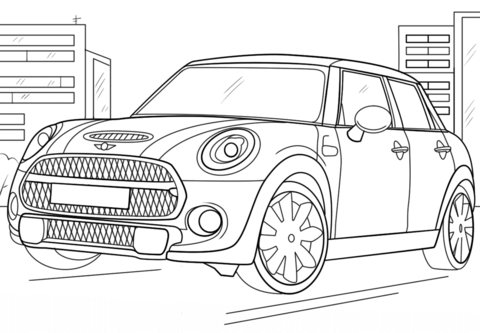 2015 Mini Cooper da colorare. Scarica, stampa o colora subito online!