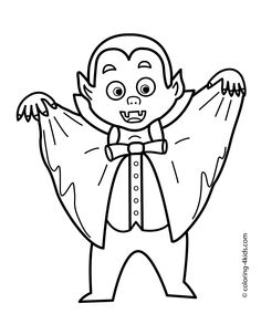 Bambino Vampiro da colorare. Scarica, stampa o colora subito online!