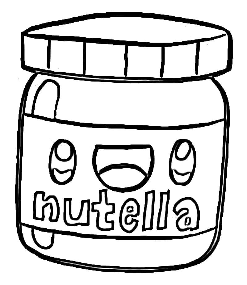 Barattolo di Nutella da colorare. Scarica, stampa o colora subito online!