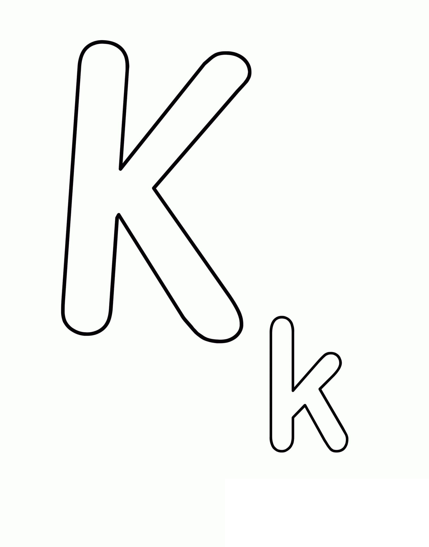 Base di due Lettere K da colorare. Scarica, stampa o colora subito online!