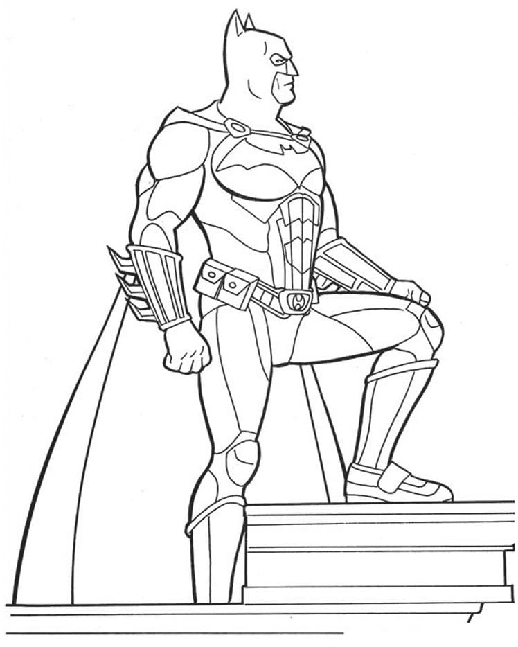Batman in Edificio da colorare. Scarica, stampa o colora subito online!