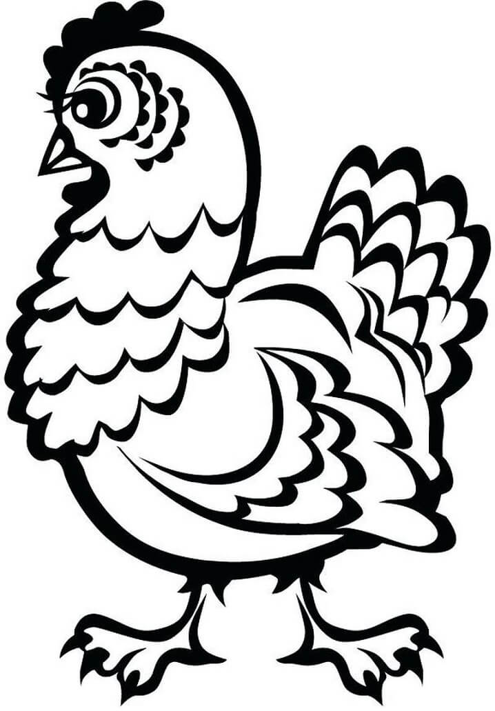 Disegni di Gallina da colorare - Disegni-Colorare.Com