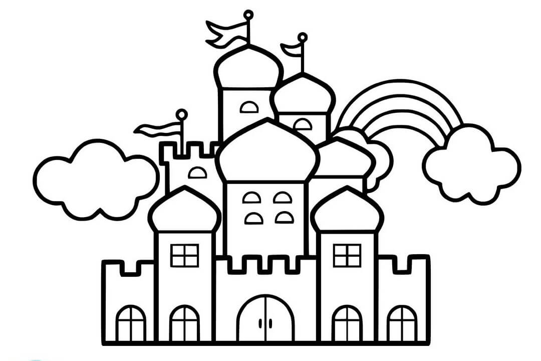 Castello di disegno Semplice da colorare. Scarica, stampa o colora ...