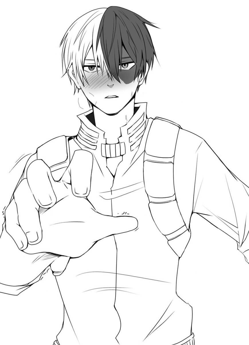 Shoto Todoroki Fanart Process Anime Amino Sketch Coloring Page