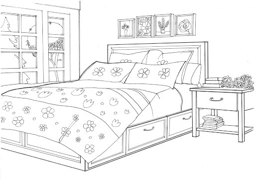 Disegni di Camera Da Letto da colorare - Disegni-Colorare.Com