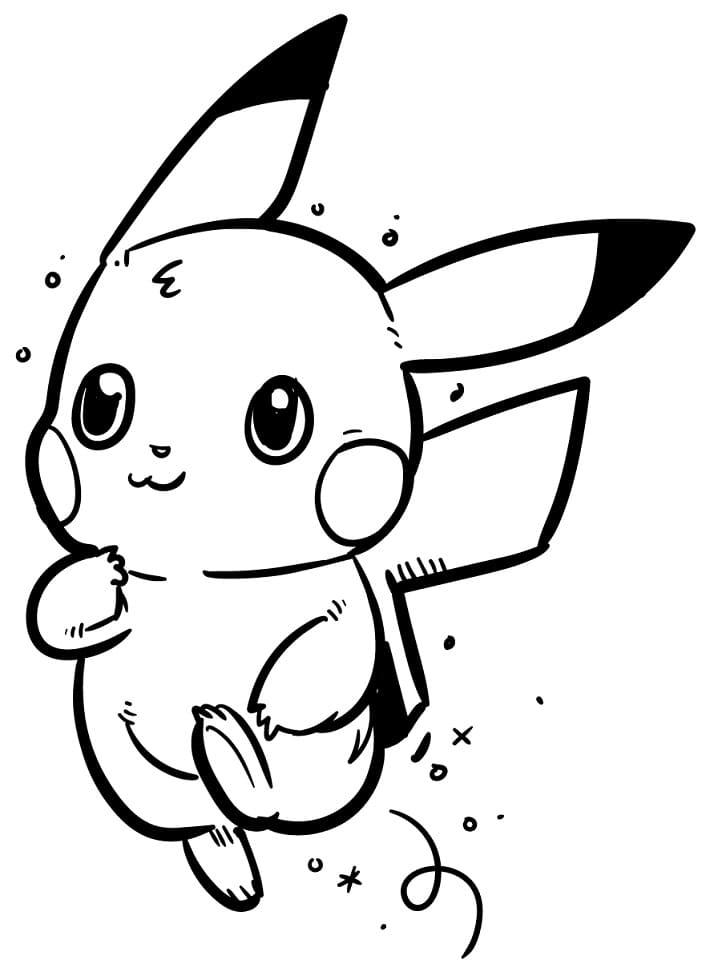 Pikachu con Cappello da colorare. Scarica, stampa o colora subito online!