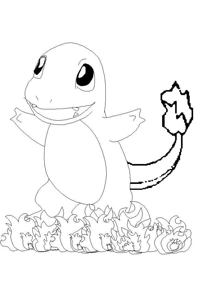 Disegni di Charmander da colorare - Disegni-Colorare.Com