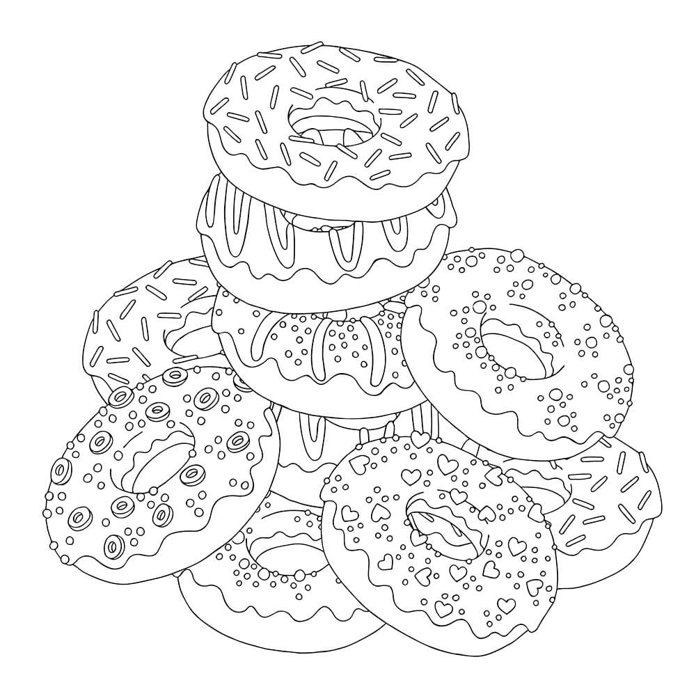Disegni di Ciambelle da colorare - Disegni-Colorare.Com