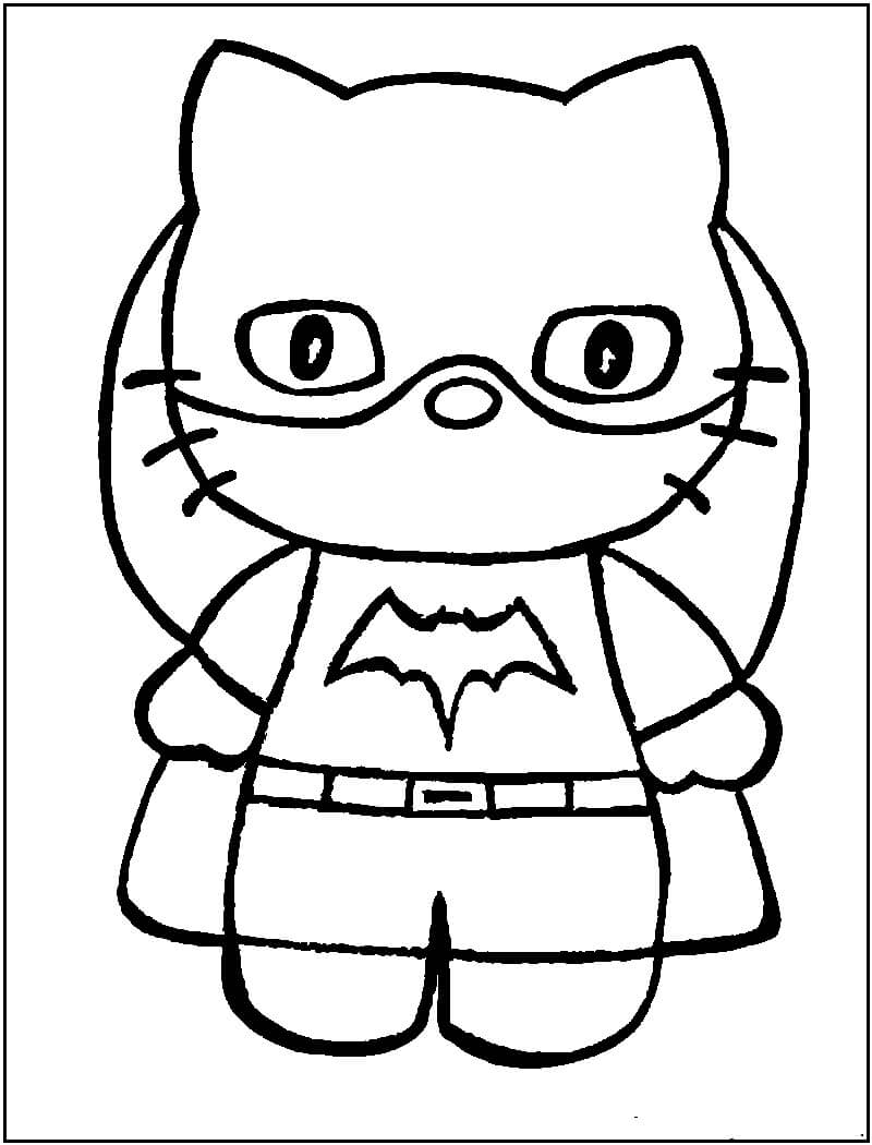 Ciao Kitty Batgirl da colorare. Scarica, stampa o colora subito online!