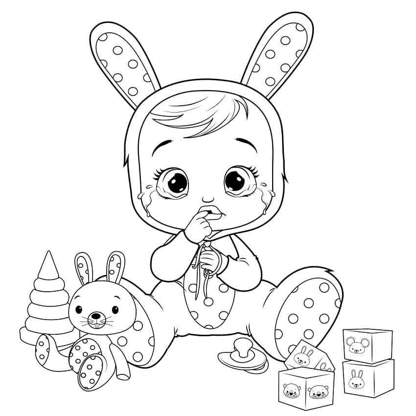 Coney Piange Bambino da colorare. Scarica, stampa o colora subito online!