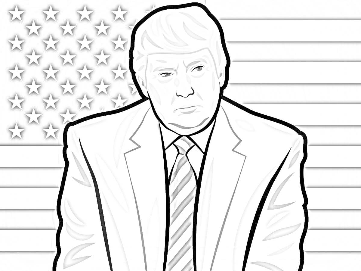 Disegni di Donald Trump da colorare - Disegni-Colorare.Com