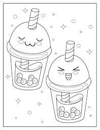 Cibo Kawaii da colorare. Scarica, stampa o colora subito online!