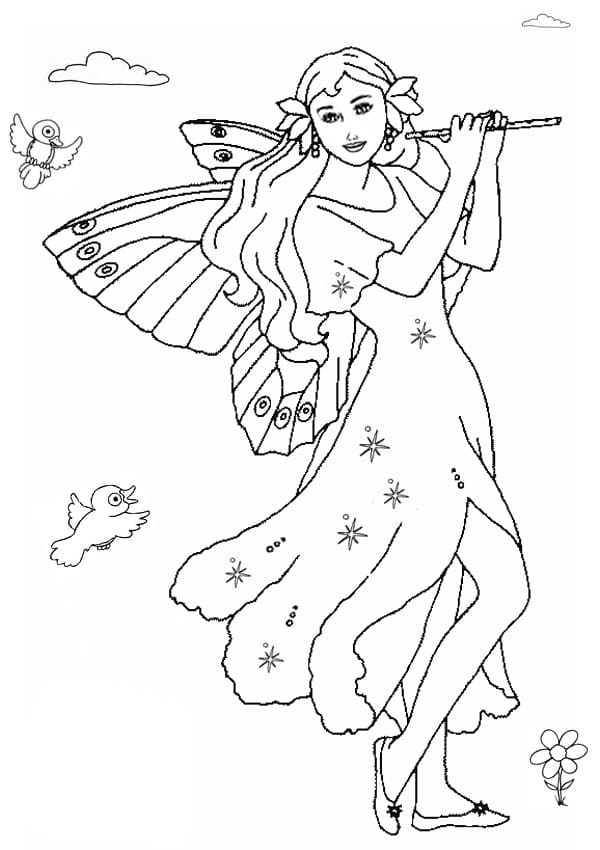 Disegni di Fata da colorare - Disegni-Colorare.Com