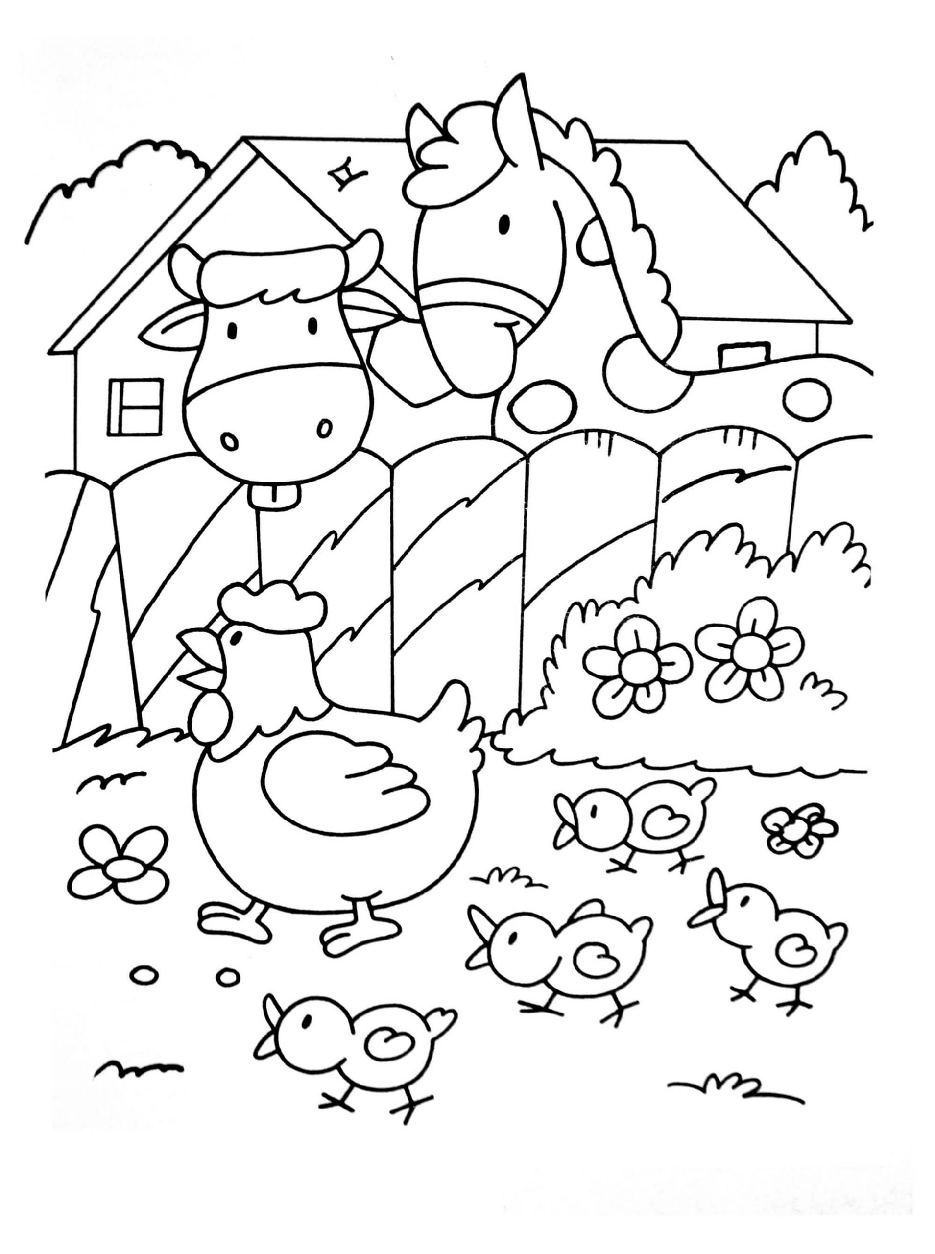 Disegni di Fattoria da colorare - Disegni-Colorare.Com