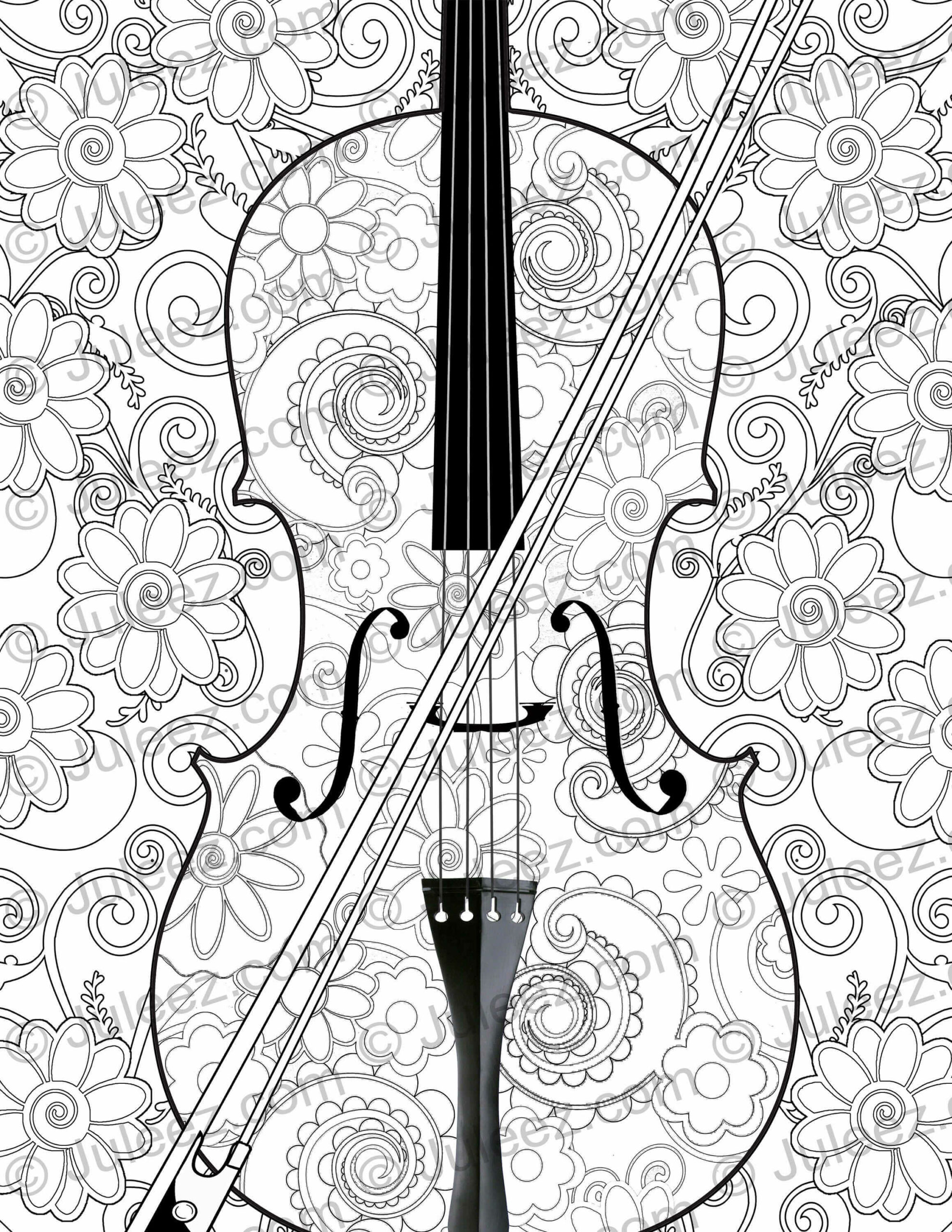 Disegni di Violino da colorare - Disegni-Colorare.Com