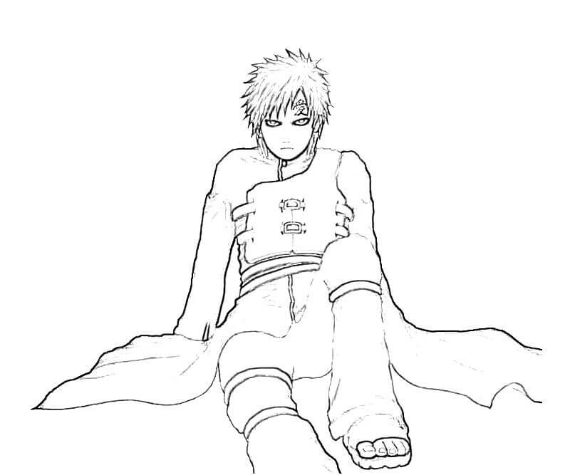 Gaara Seduto da colorare. Scarica, stampa o colora subito online!