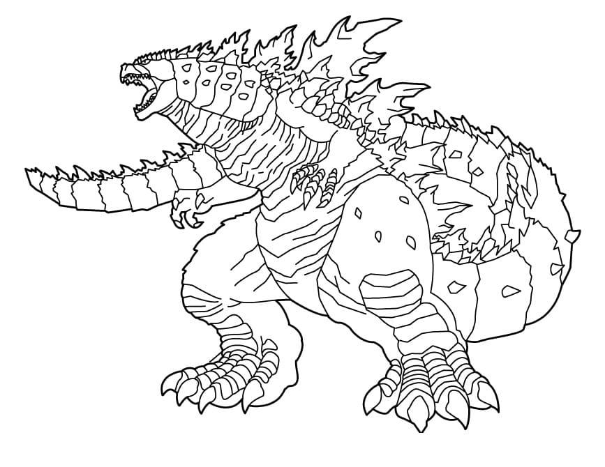 Godzilla gigante da colorare. Scarica, stampa o colora subito online!