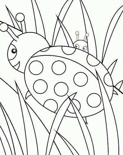 Grande Coccinella da colorare. Scarica, stampa o colora subito online!