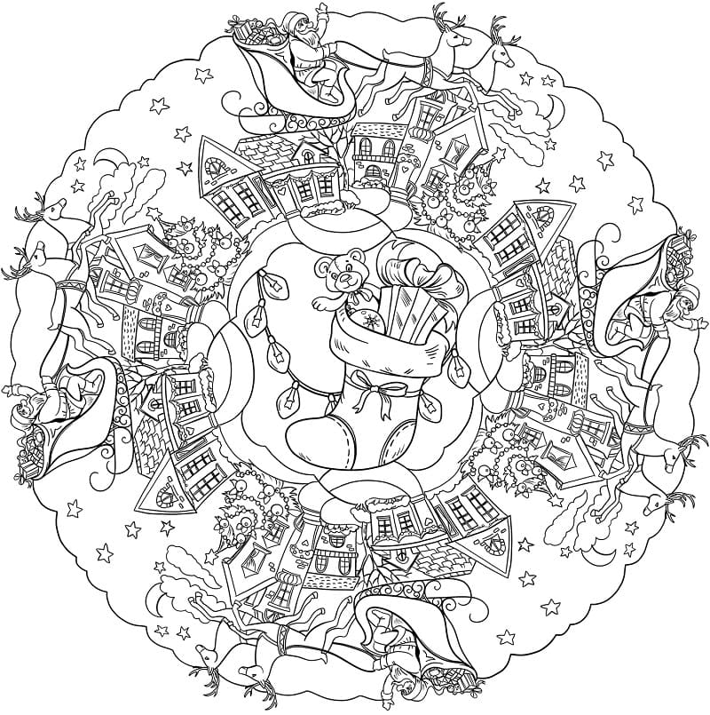 Mandala di Natale Gratis da colorare. Scarica, stampa o colora subito ...