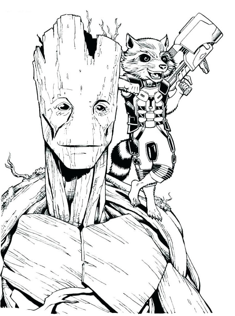 Disegni di Groot da colorare - Disegni-Colorare.Com
