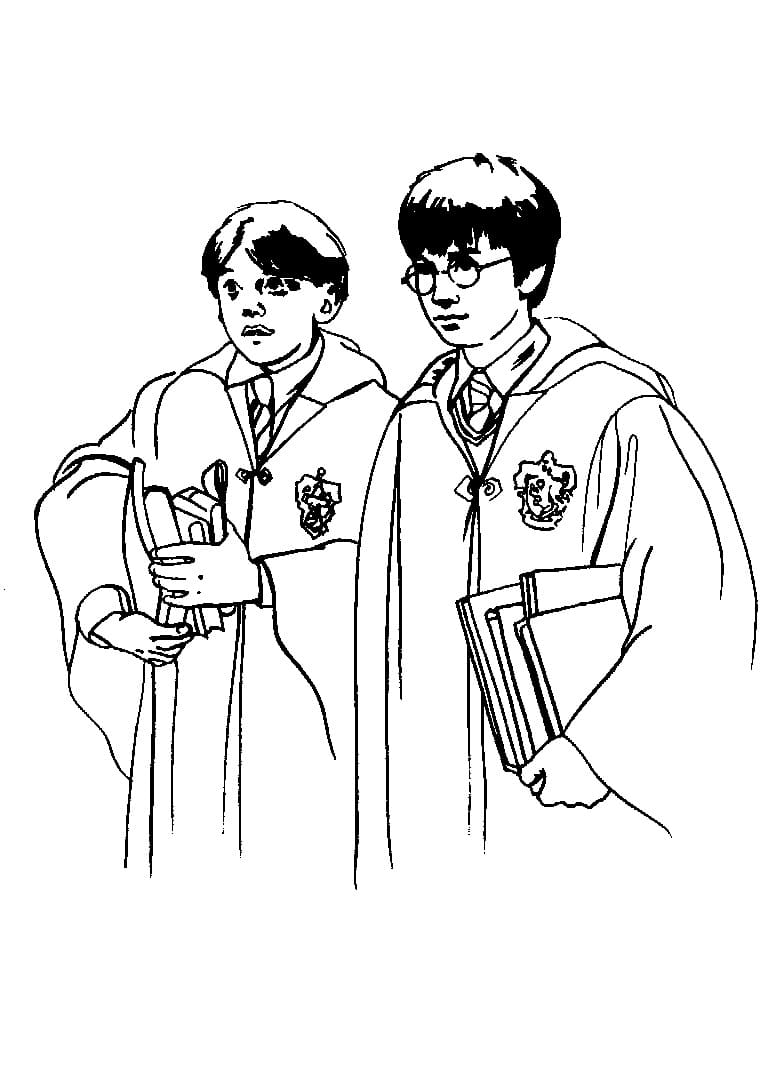 Harry con Ron da colorare. Scarica, stampa o colora subito online!