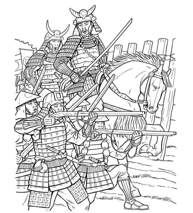Disegni di Samurai da colorare - Disegni-Colorare.Com