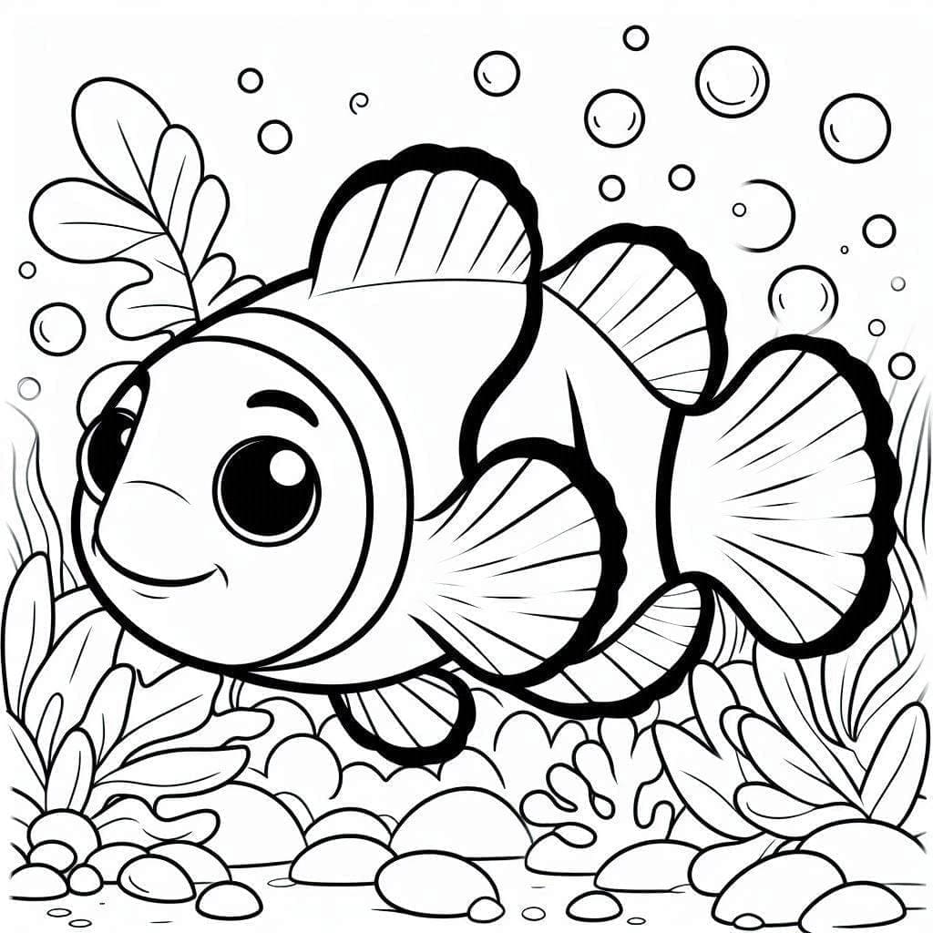 Disegni di Pesce Pagliaccio da colorare - Disegni-Colorare.Com