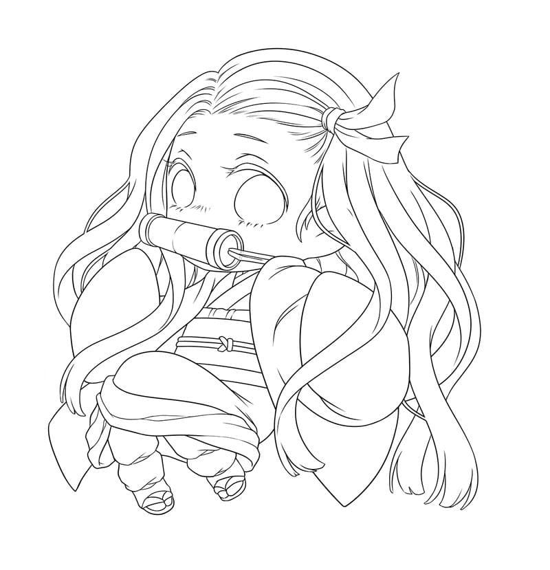 Nezuko Demon Slayer da colorare. Scarica, stampa o colora subito online!
