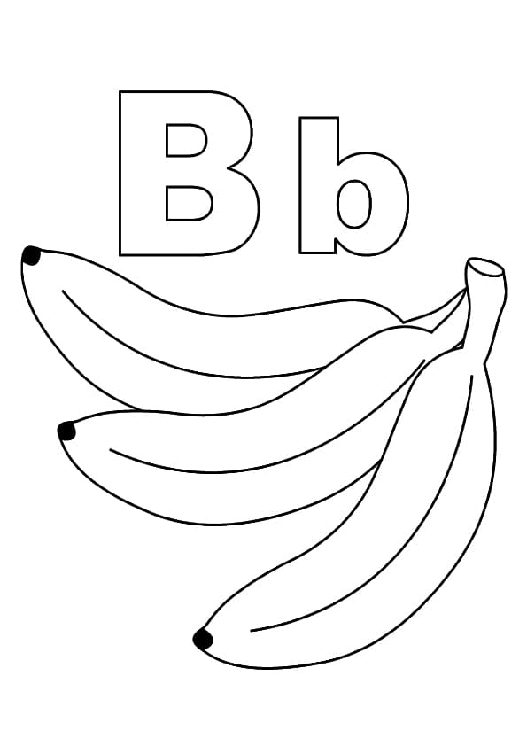 Lettera B come Banana da colorare. Scarica, stampa o colora subito online!