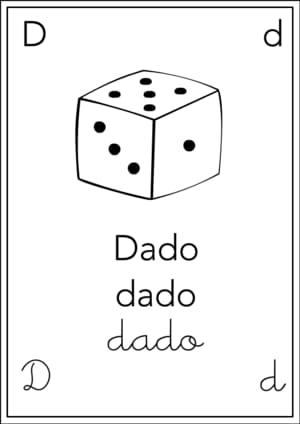 Lettera D come Dado da colorare. Scarica, stampa o colora subito online!