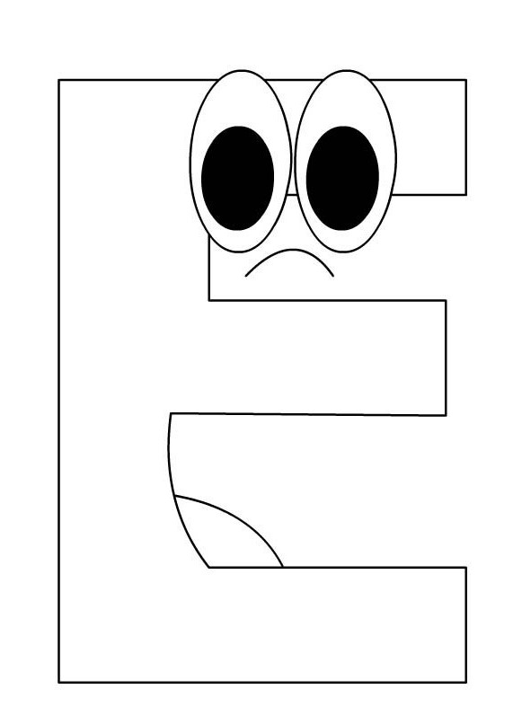 Disegni di Lettera E da colorare - Disegni-Colorare.Com