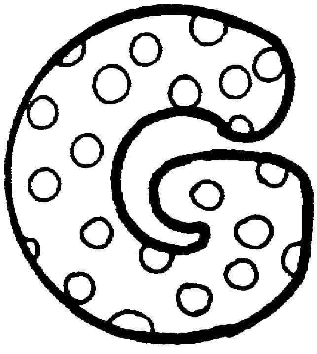Lettera G a pois da colorare. Scarica, stampa o colora subito online!