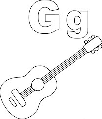 Lettera G per Chitarra da colorare. Scarica, stampa o colora subito online!