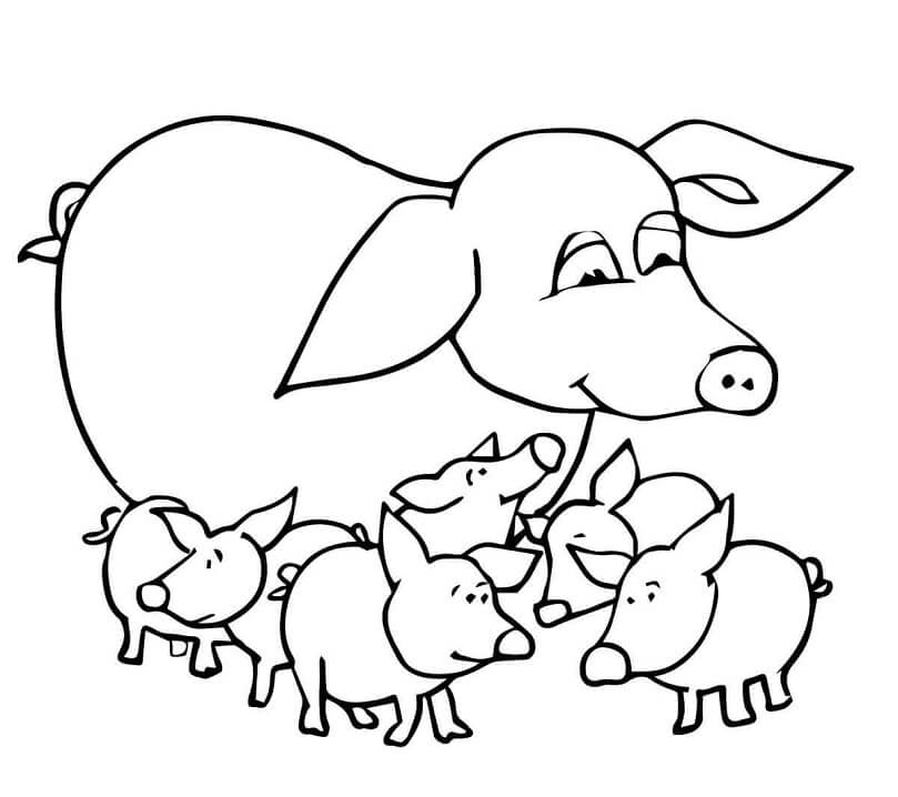 Disegni di Maiale da colorare - Disegni-Colorare.Com