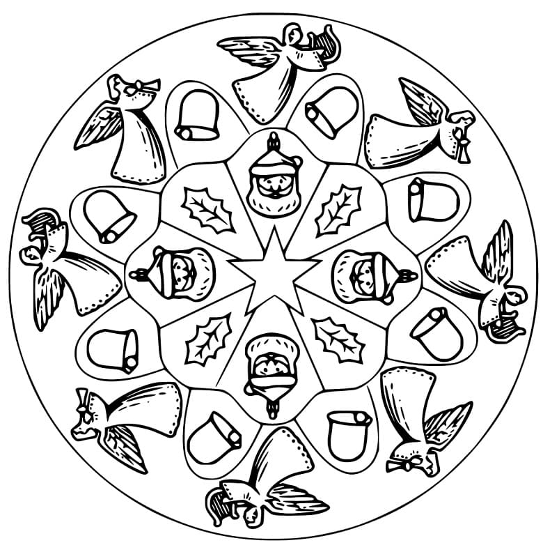 Mandala di Angelo di Natale da colorare. Scarica, stampa o colora ... Mandala di Angelo di Natale da colorare. Scarica, stampa o colora ...