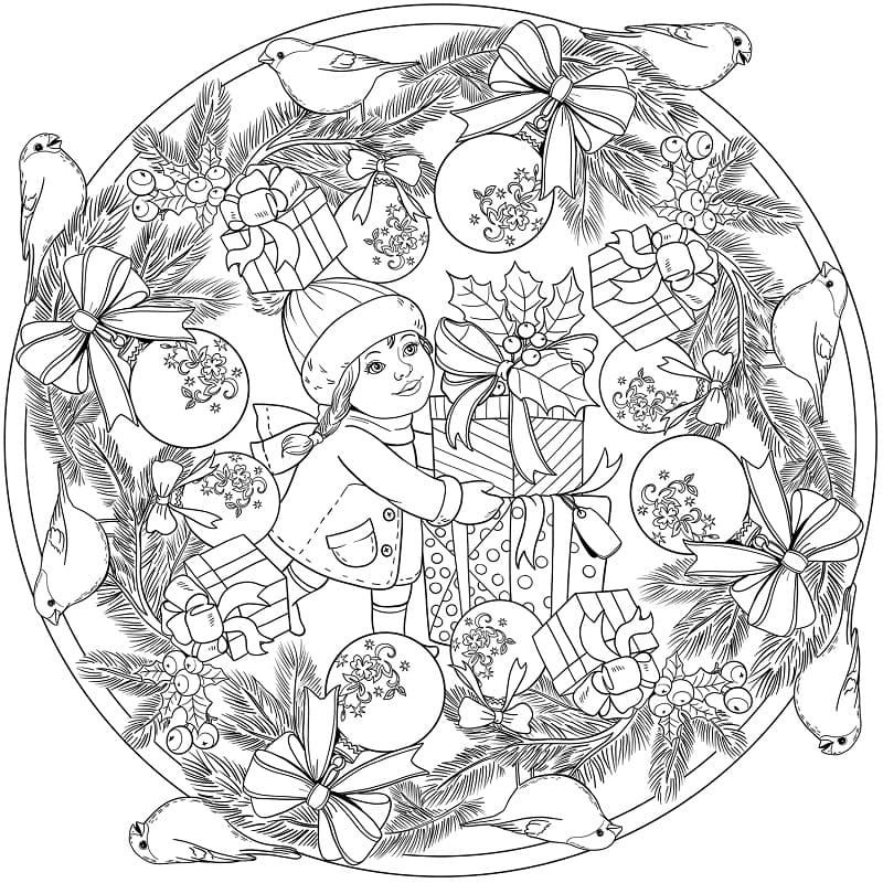 Mandala di Natale Gratis da colorare. Scarica, stampa o colora subito ...