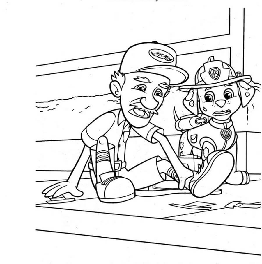 Marshall e il Signor Postino da colorare. Scarica, stampa o colora ...