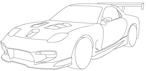 Mazda RX7 da colorare. Scarica, stampa o colora subito online!