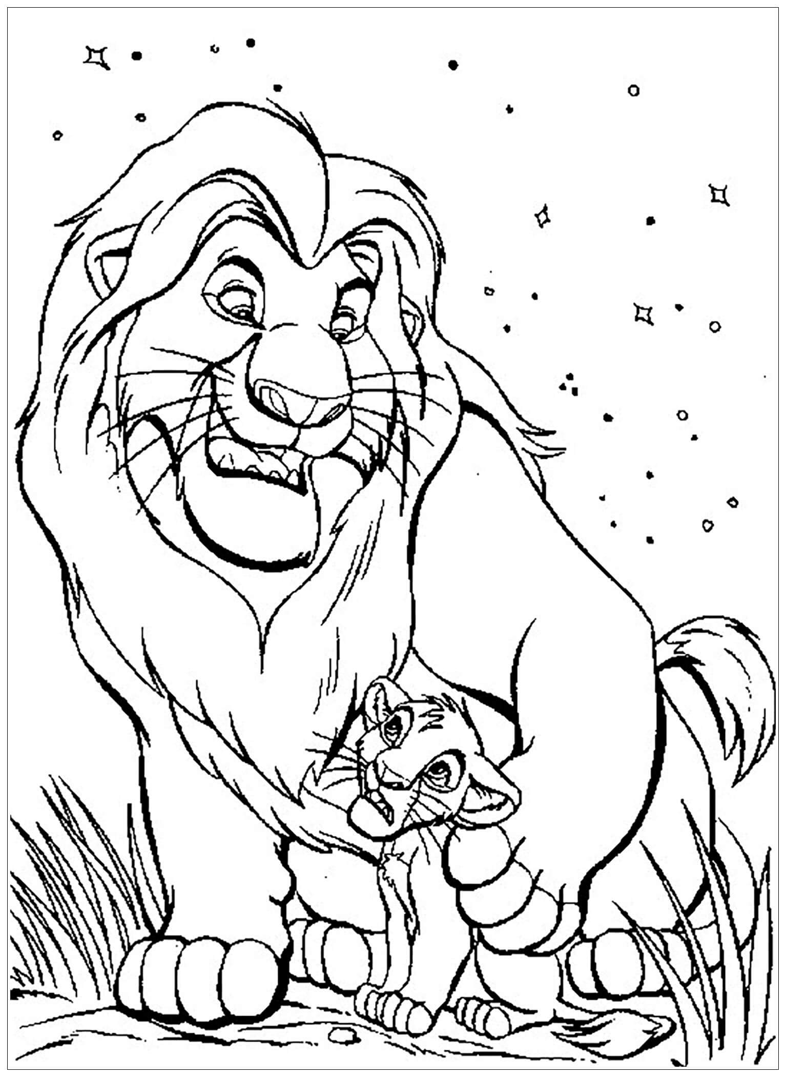 Simba Disegno da colorare. Scarica, stampa o colora subito online!