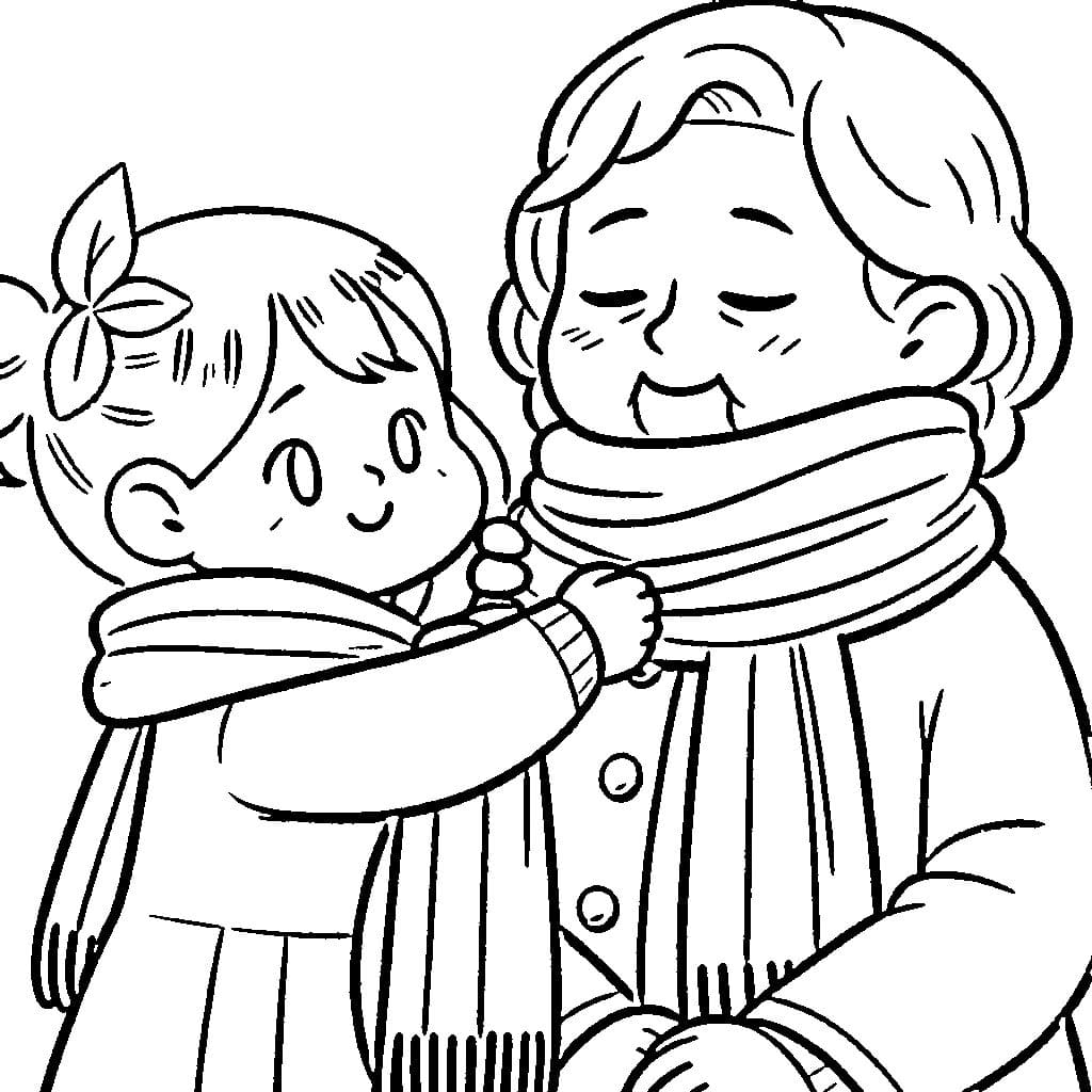 Nonna e nipote libere gratuita da colorare. Scarica, stampa o colora ...