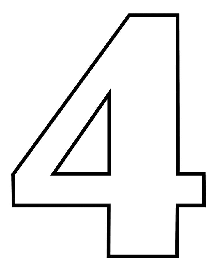 Disegni di Numero 4 da colorare - Disegni-Colorare.Com