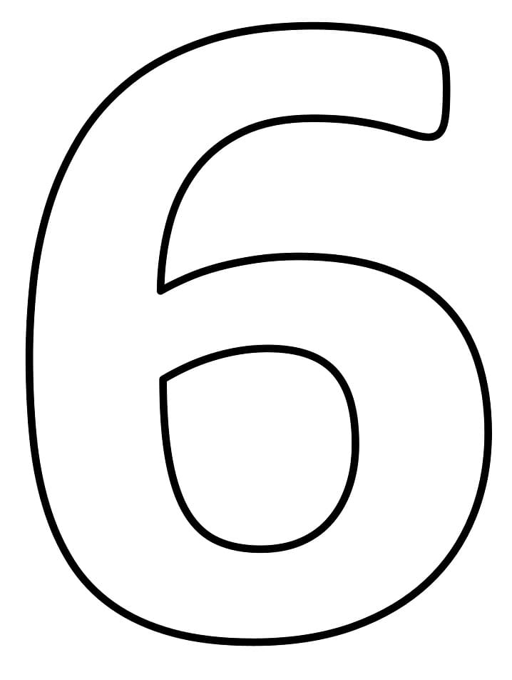 Disegni di Numero 6 da colorare - Disegni-Colorare.Com
