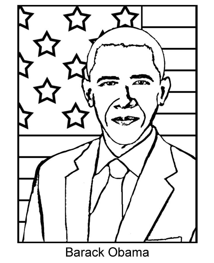 Obama Sorridente da colorare. Scarica, stampa o colora subito online!