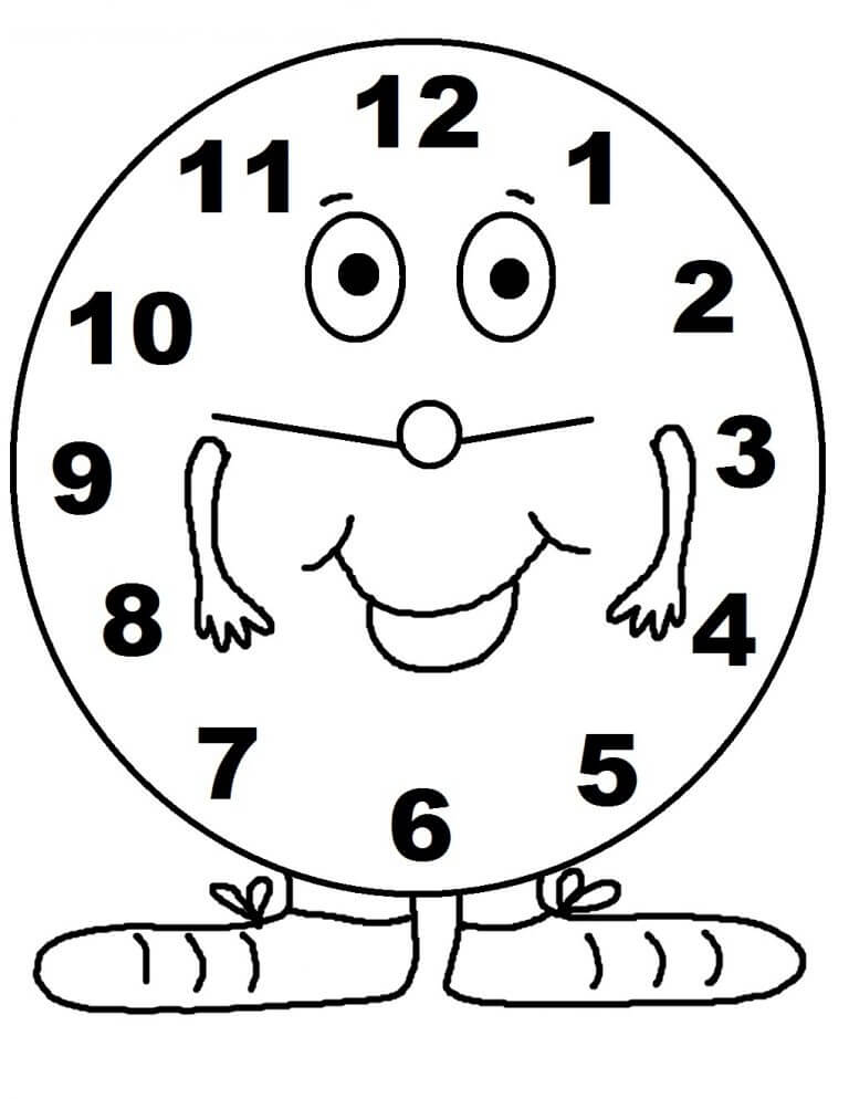 Orologio divertente da colorare. Scarica, stampa o colora subito online!
