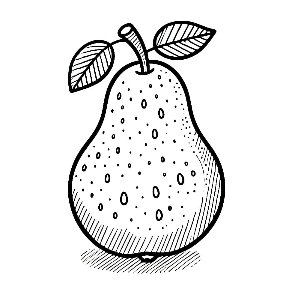Pera semplice immagine da colorare. Scarica, stampa o colora subito online!