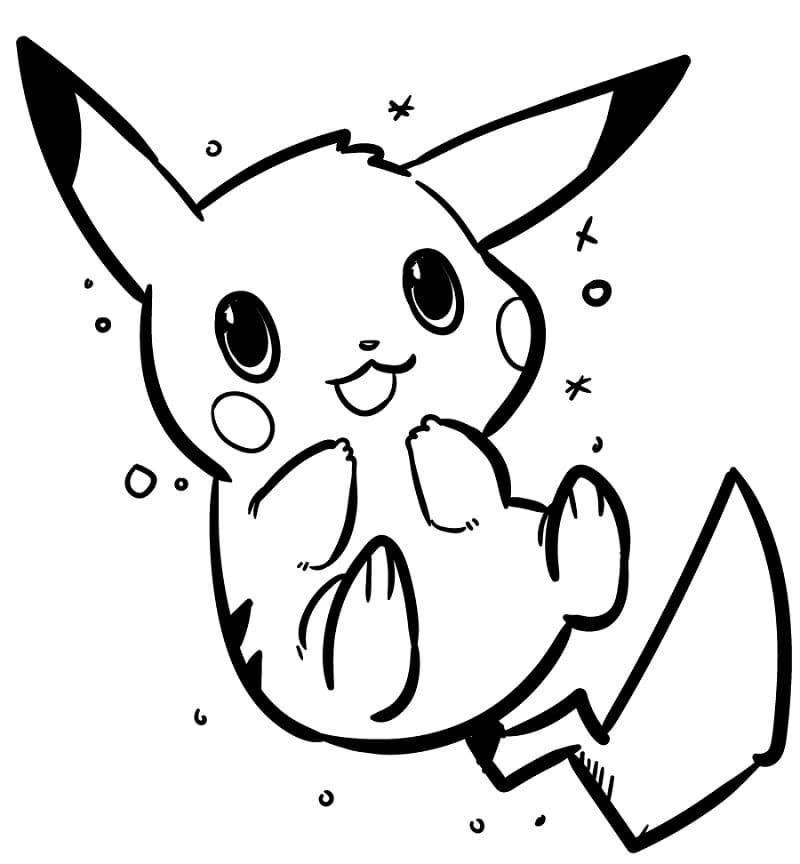 Piccolo Pikachu da colorare. Scarica, stampa o colora subito online!