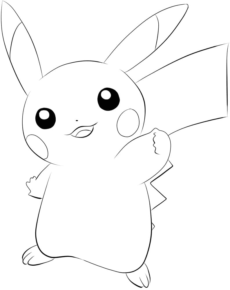 Pikachu Facile da colorare. Scarica, stampa o colora subito online!